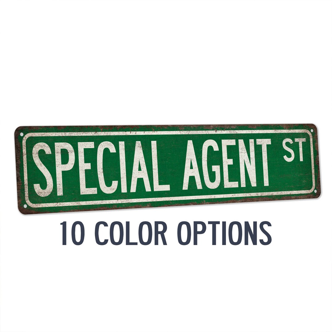 Special Agent Sign, Law Enforcement Street Sign, Police Office Decor ...