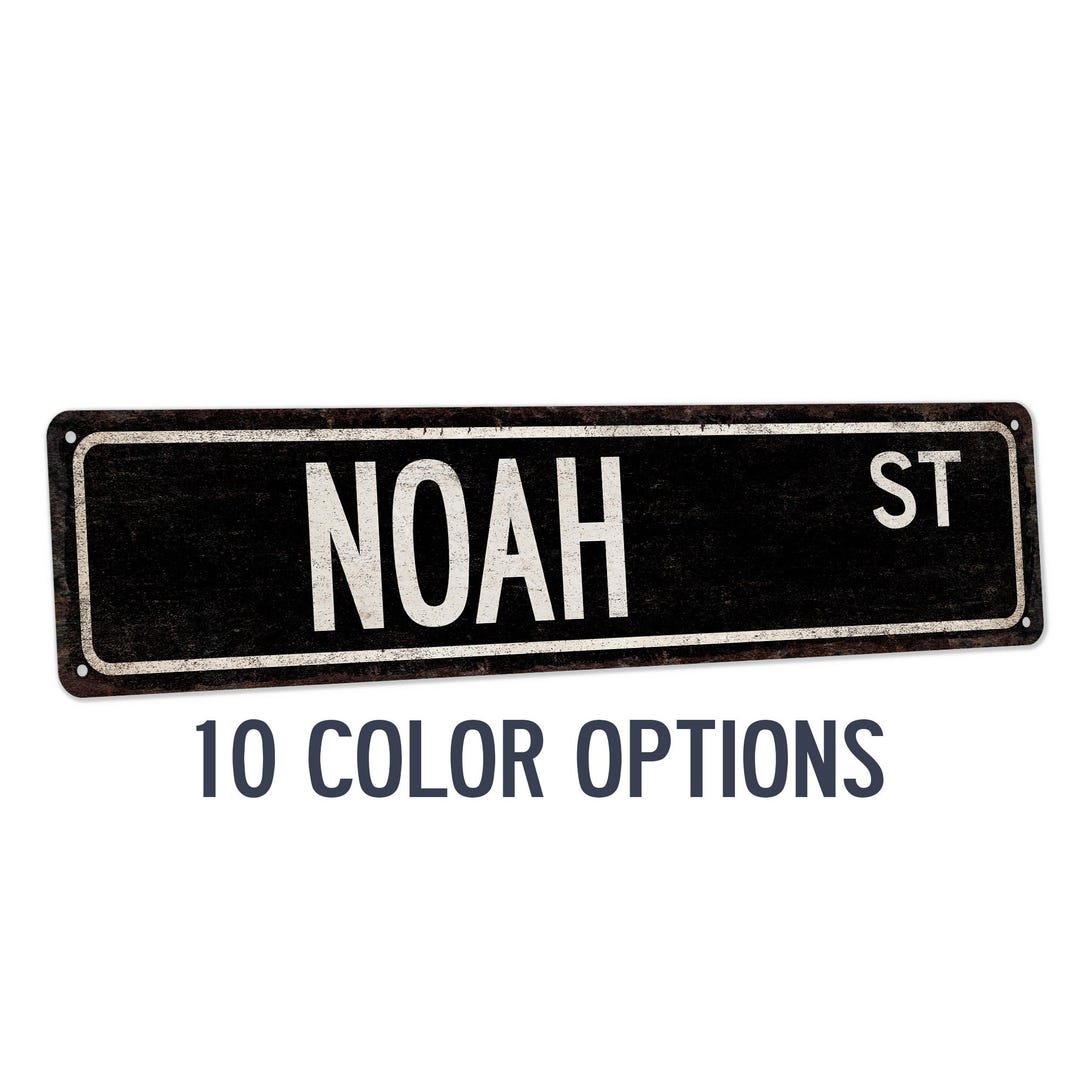 Noah Sign, Noah Gift, Boys Room Decor, Custom Street Sign, Signs for ...