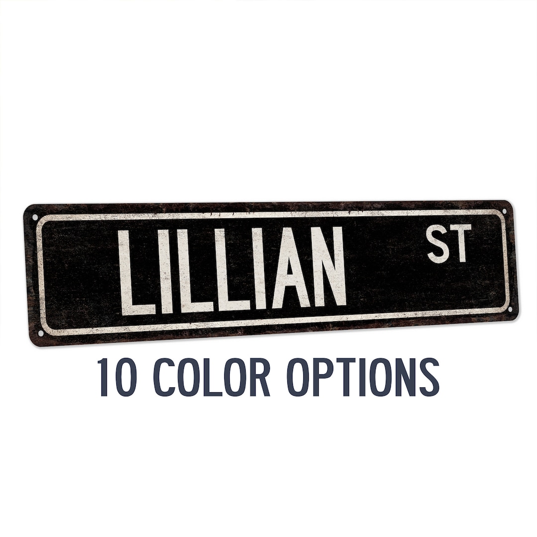 Lillian Sign, Lillian Gift, Girls Room Decor, Custom Street Sign, Signs ...