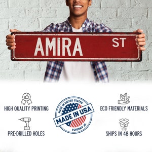 Amira Sign, Amira Gift, Girls Room Decor, Custom Street Sign, Signs for ...