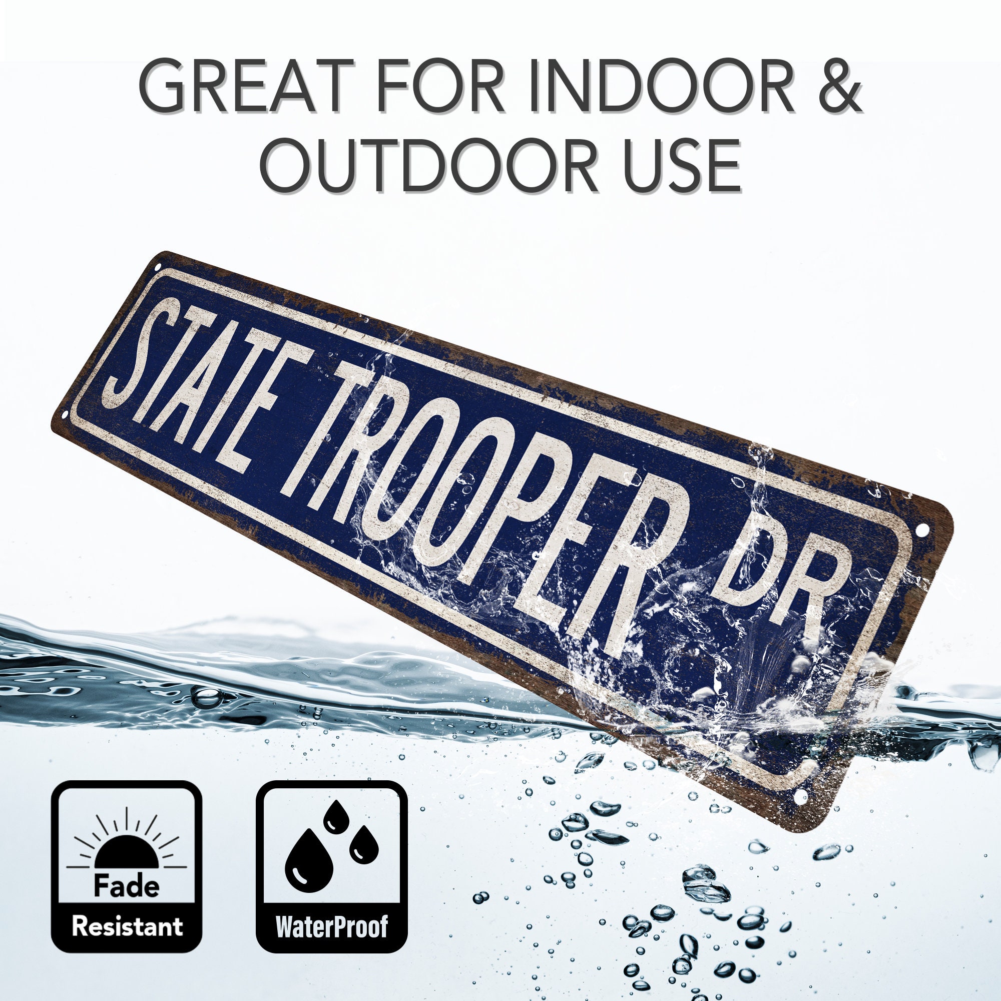 State Trooper Sign, Police Street Sign, Police Office Decor, Retirement ...