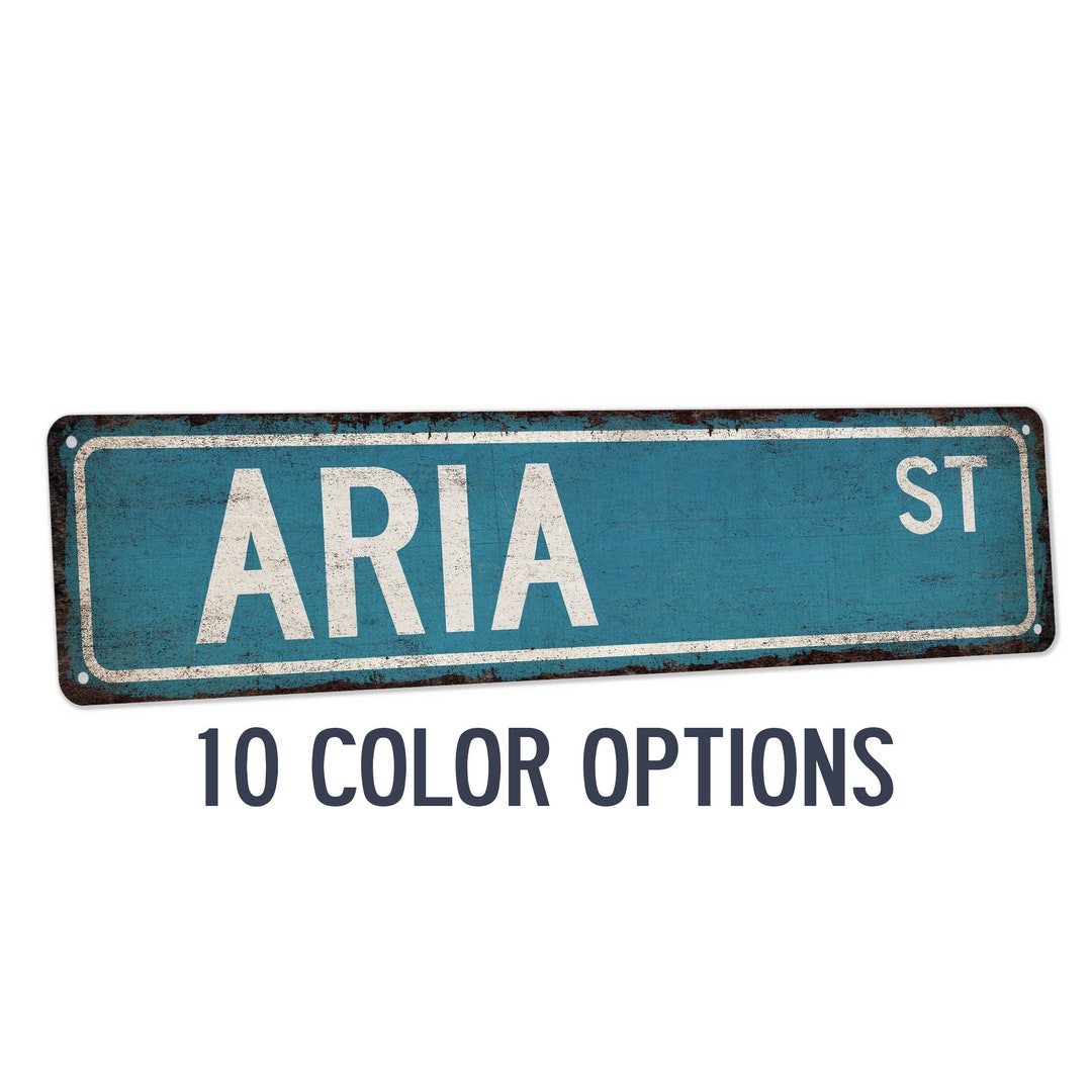 Aria Sign, Aria Gift, Girls Room Decor, Custom Street Sign, Signs for ...
