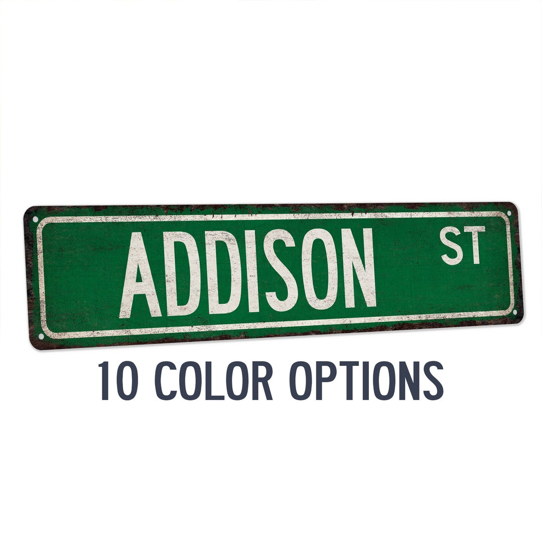 Addison Sign, Addison Gift, Girls Room Decor, Custom Street Sign, Signs ...