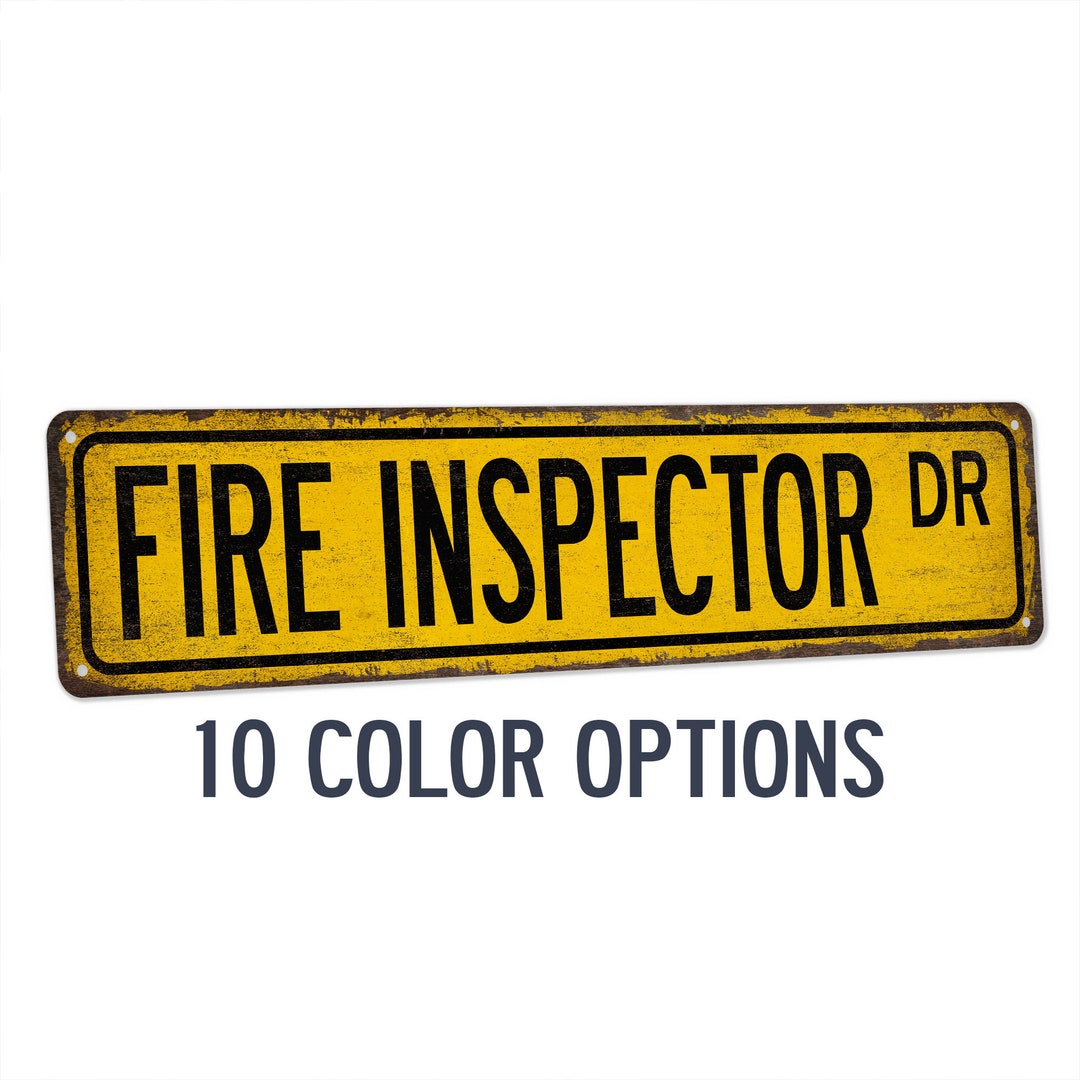 Fire Inspector, Firemen Street Sign, Fire Department Decor, Retirement ...