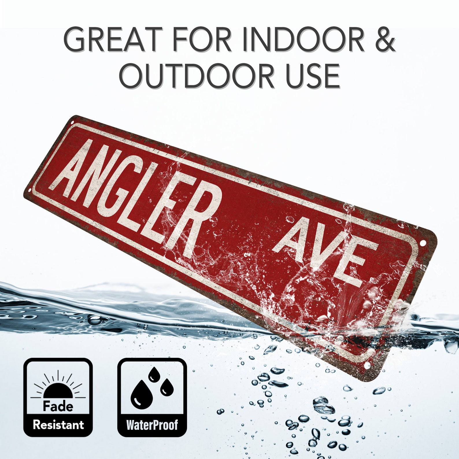 Angler Street Sign, Angler Gift, Fishing Decor, Fisherman Gift, Fishing ...
