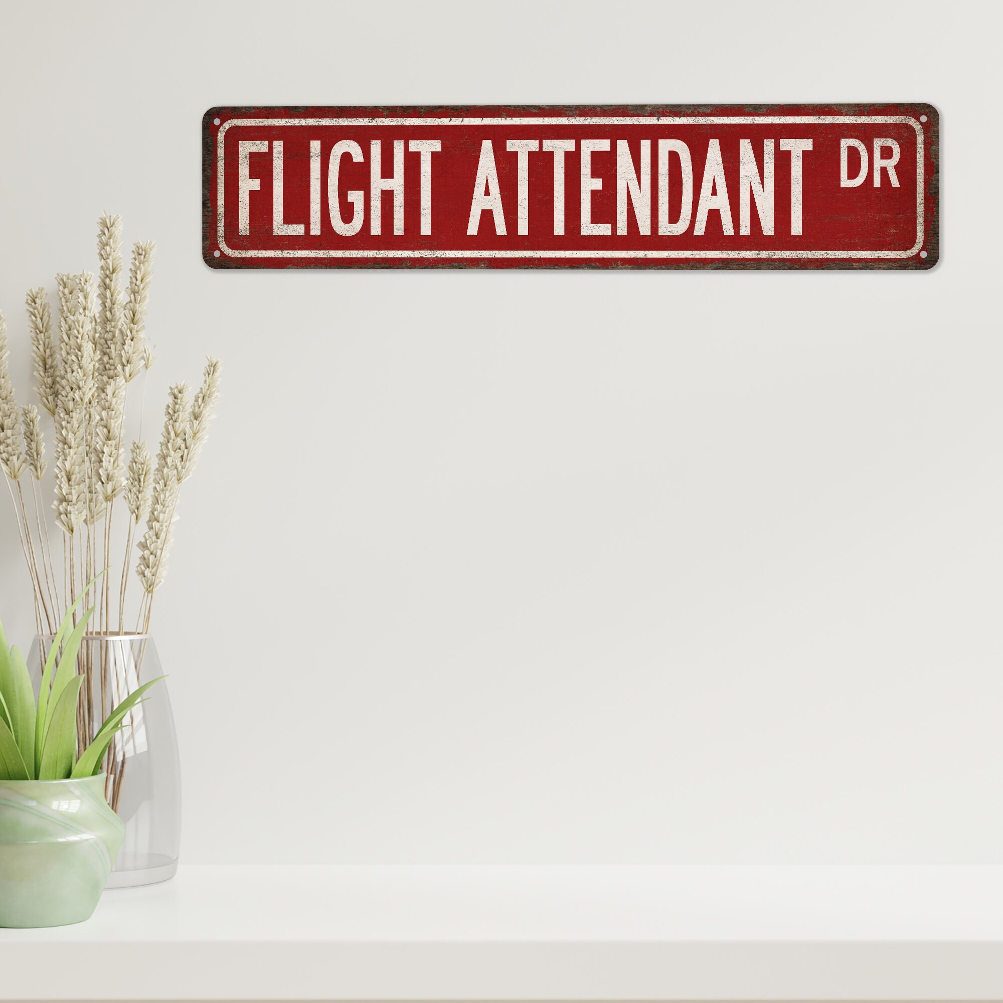 Flight Attendant Sign Stewardess Street Sign Gift for Flight - Etsy