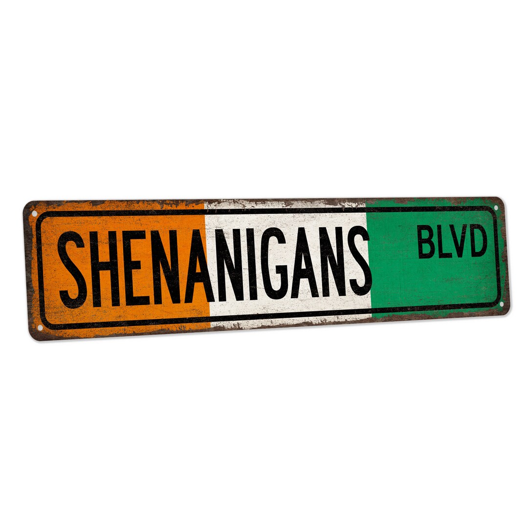 Shenanigans Blvd Street Sign, Irish Flag St Patrick's Day Decor, Custom ...
