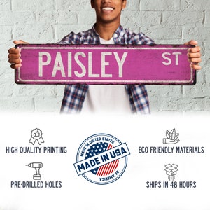 Paisley Sign, Paisley Gift, Girls Room Decor, Custom Street Sign, Signs ...