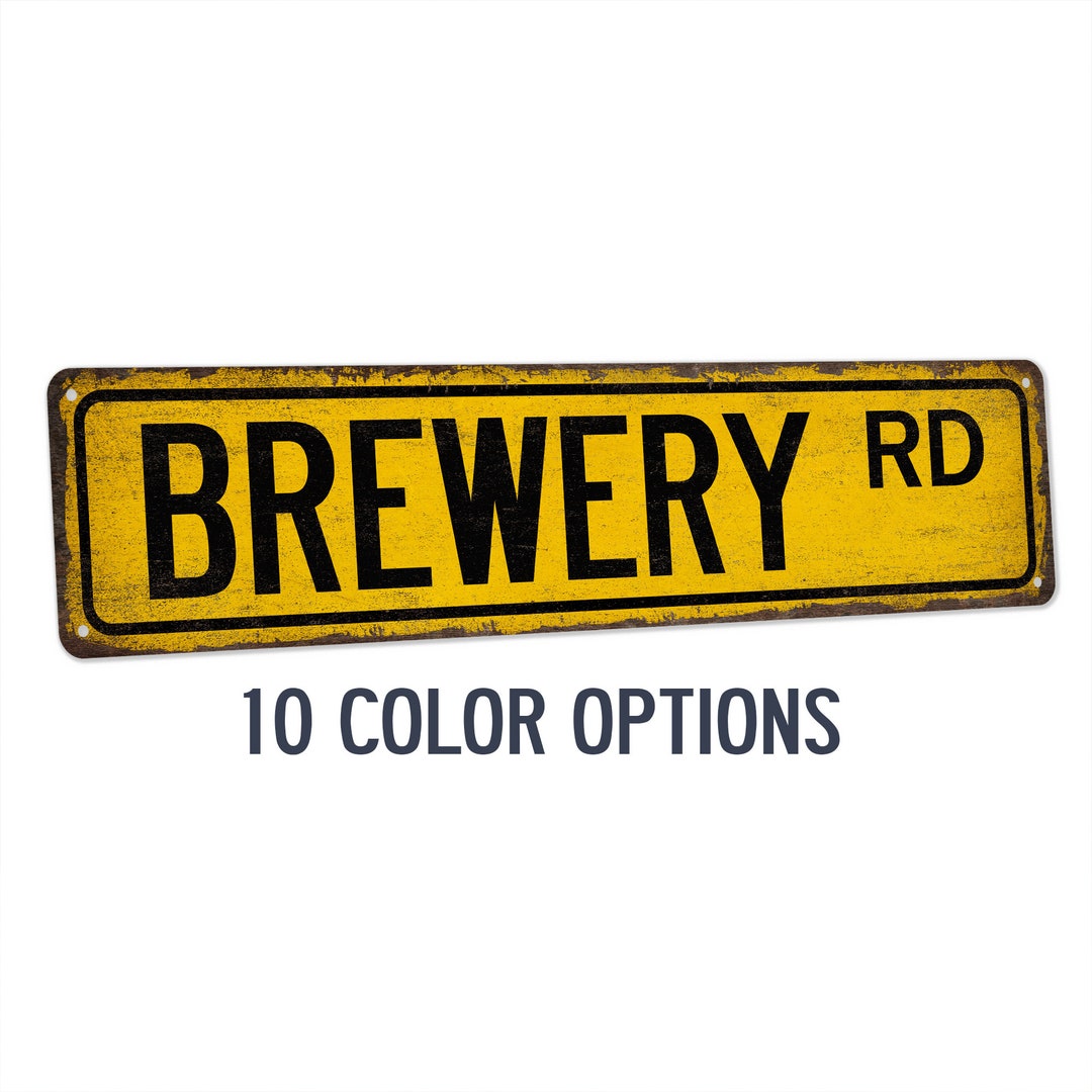 Brewery Street Sign, Brewery Gift, Brewery Sign, Beer Bar Decor, Beer ...