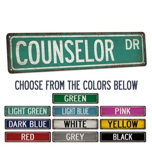 Counselor Sign, School Counselor Street Sign, Health Care, School ...