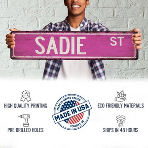 Sadie Sign, Sadie Gift, Girls Room Decor, Custom Street Sign, Signs for ...