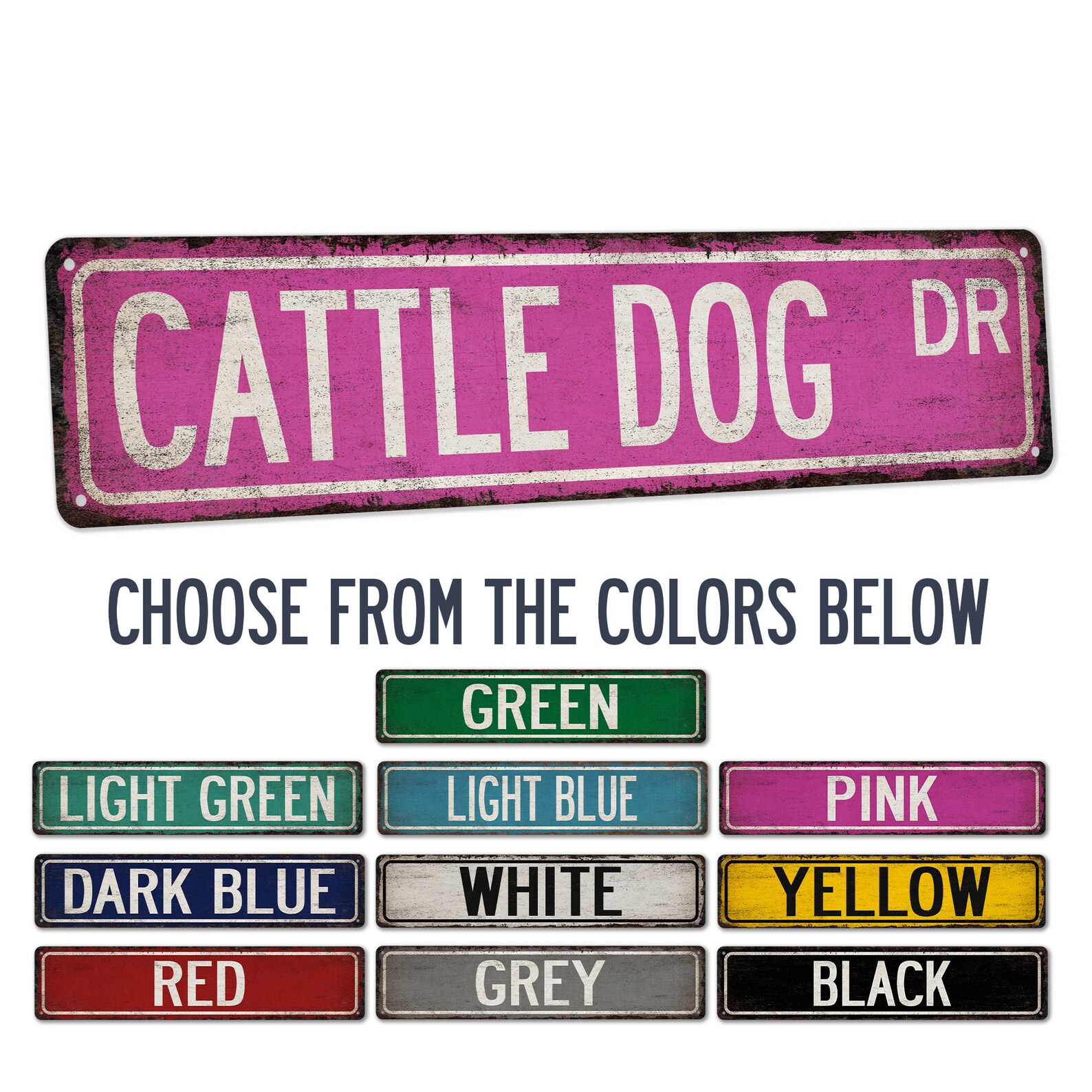 Custom Cattle Dog Street Sign, Dog Lover Gift, Dog House Decor - Etsy