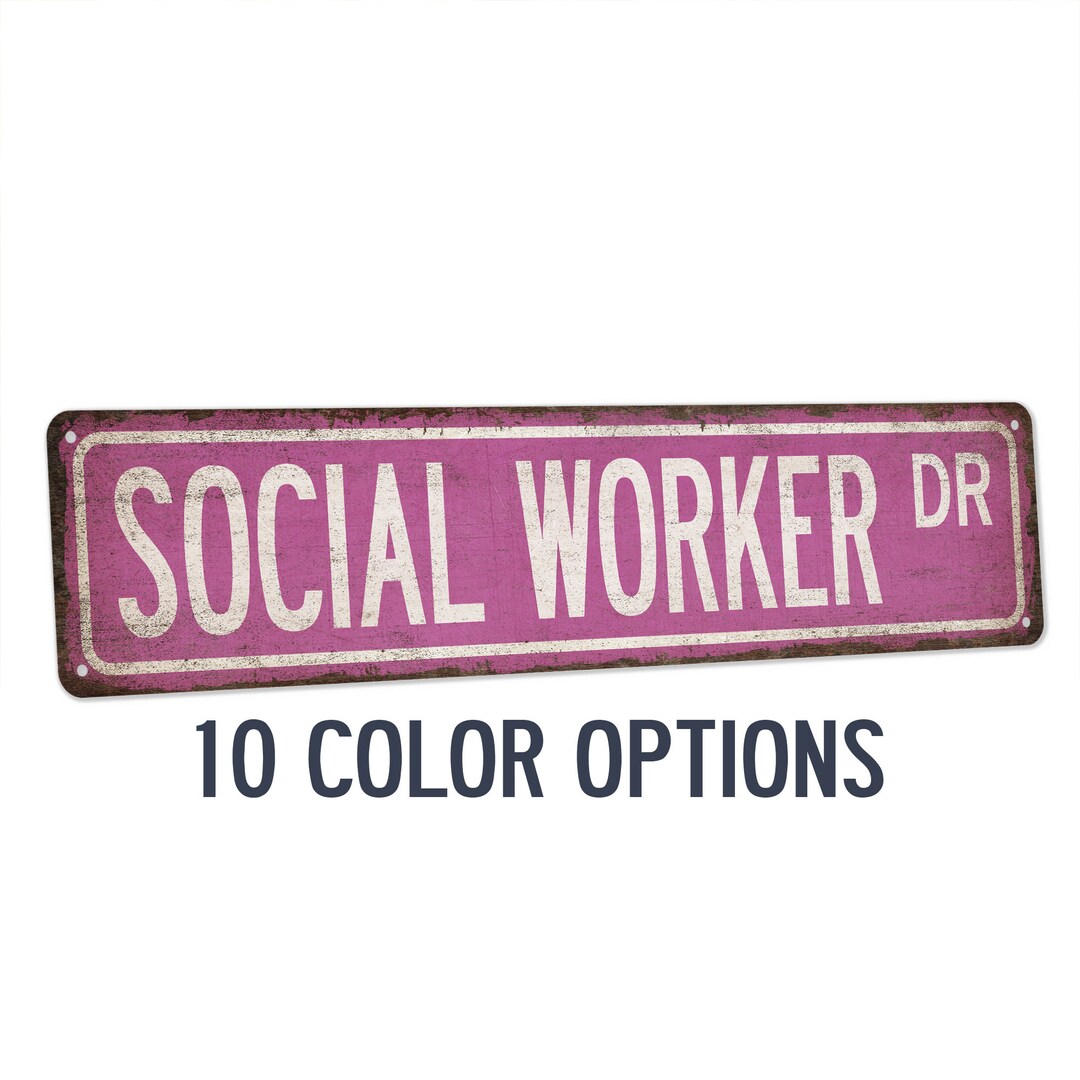 Social Worker Street Sign, Gift for Social Worker, Social Worker Sign ...
