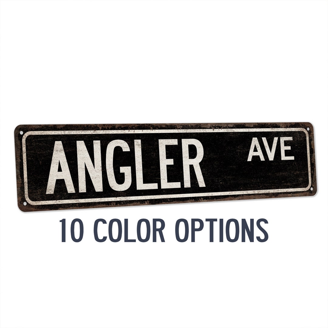 Angler Street Sign, Angler Gift, Fishing Decor, Fisherman Gift, Fishing ...