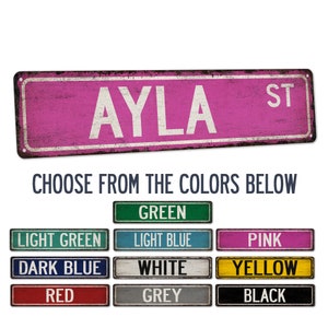 Ayla Sign, Ayla Gift, Girls Room Decor, Custom Street Sign, Signs for ...