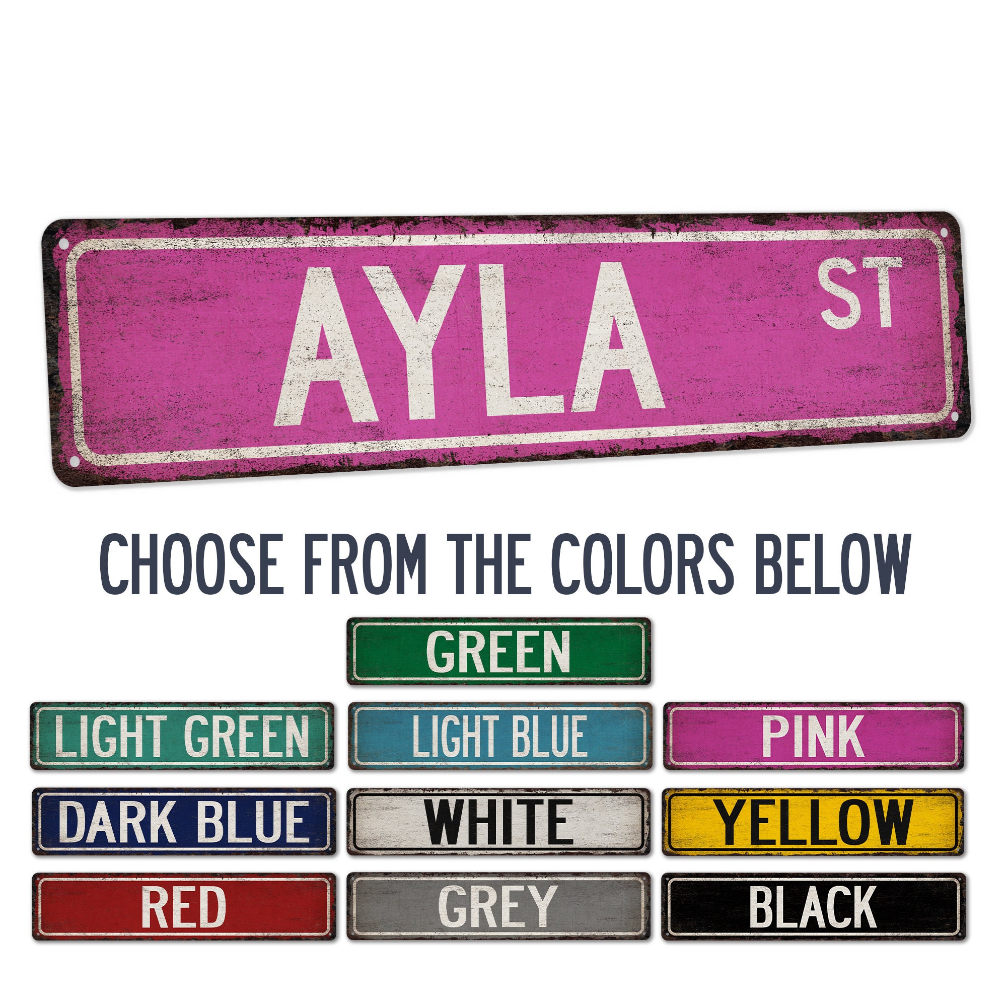 Ayla Sign, Ayla Gift, Girls Room Decor, Custom Street Sign, Signs for ...