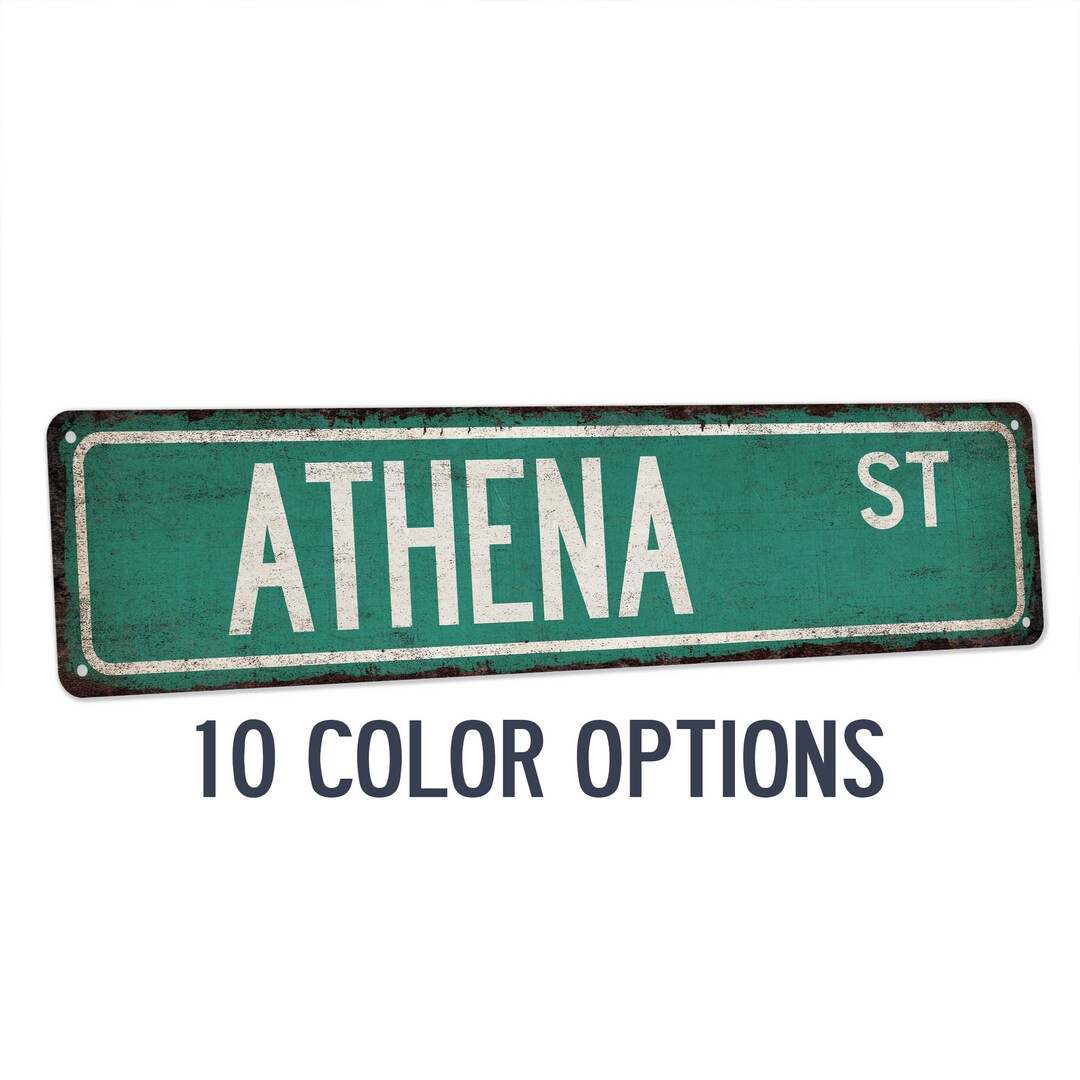 Athena Sign, Athena Gift, Girls Room Decor, Custom Street Sign, Signs ...