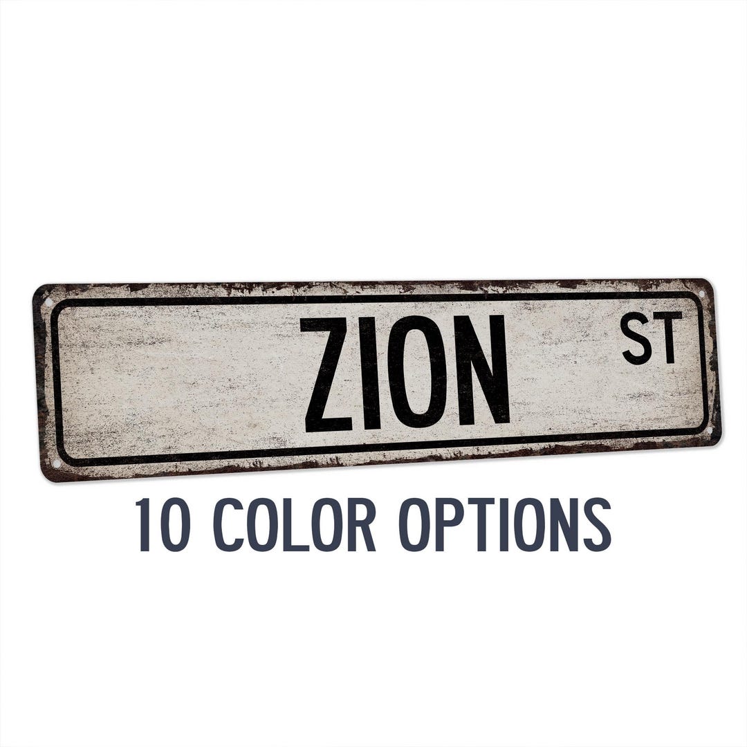 Zion Sign, Custom Street Sign, Kids Room Sign, Name Sign, Room Signs ...