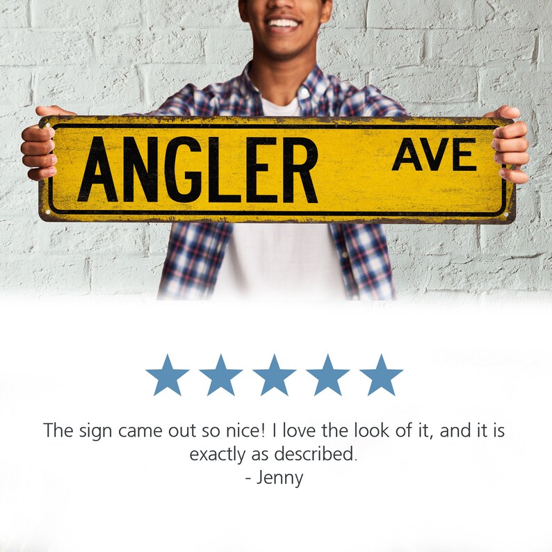 Angler Street Sign, Angler Gift, Fishing Decor, Fisherman Gift, Fishing ...