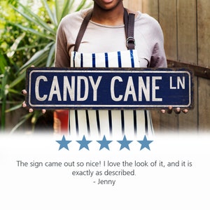 Candy Cane Decor, Christmas Street Sign, Candy Cane Lane Sign, Rustic ...