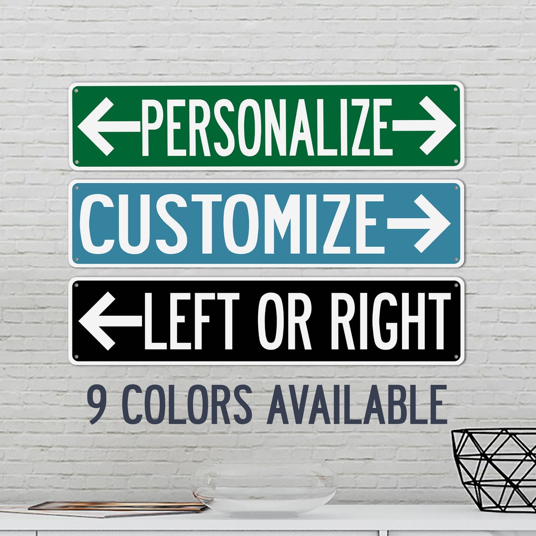 Custom Street Sign, Metal Street Sign, Custom Arrow Sign, Personalized ...