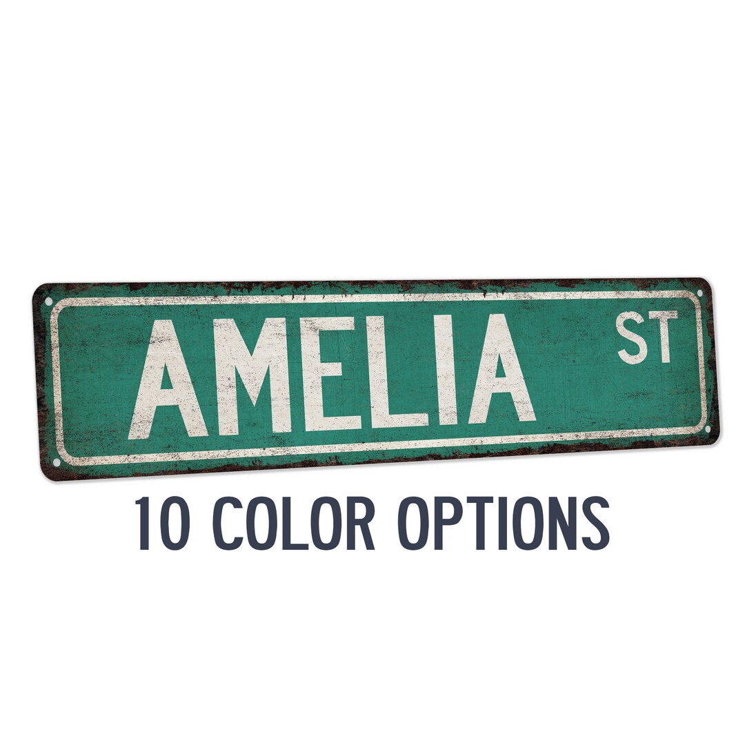 Amelia Sign, Amelia Gift, Girls Room Decor, Custom Street Sign, Signs ...