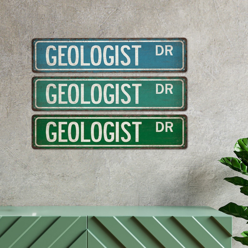Geologist Sign, Geology Teacher Street Sign, Lapidary Shop Decor, Rock ...