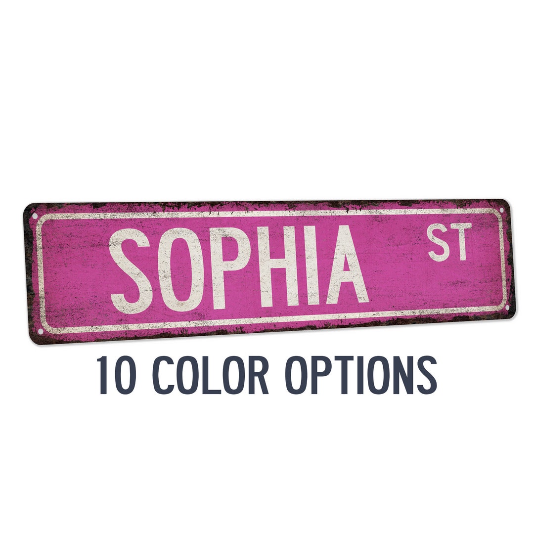 Sophia Sign, Sophia Gift, Girls Room Decor, Custom Street Sign, Signs ...
