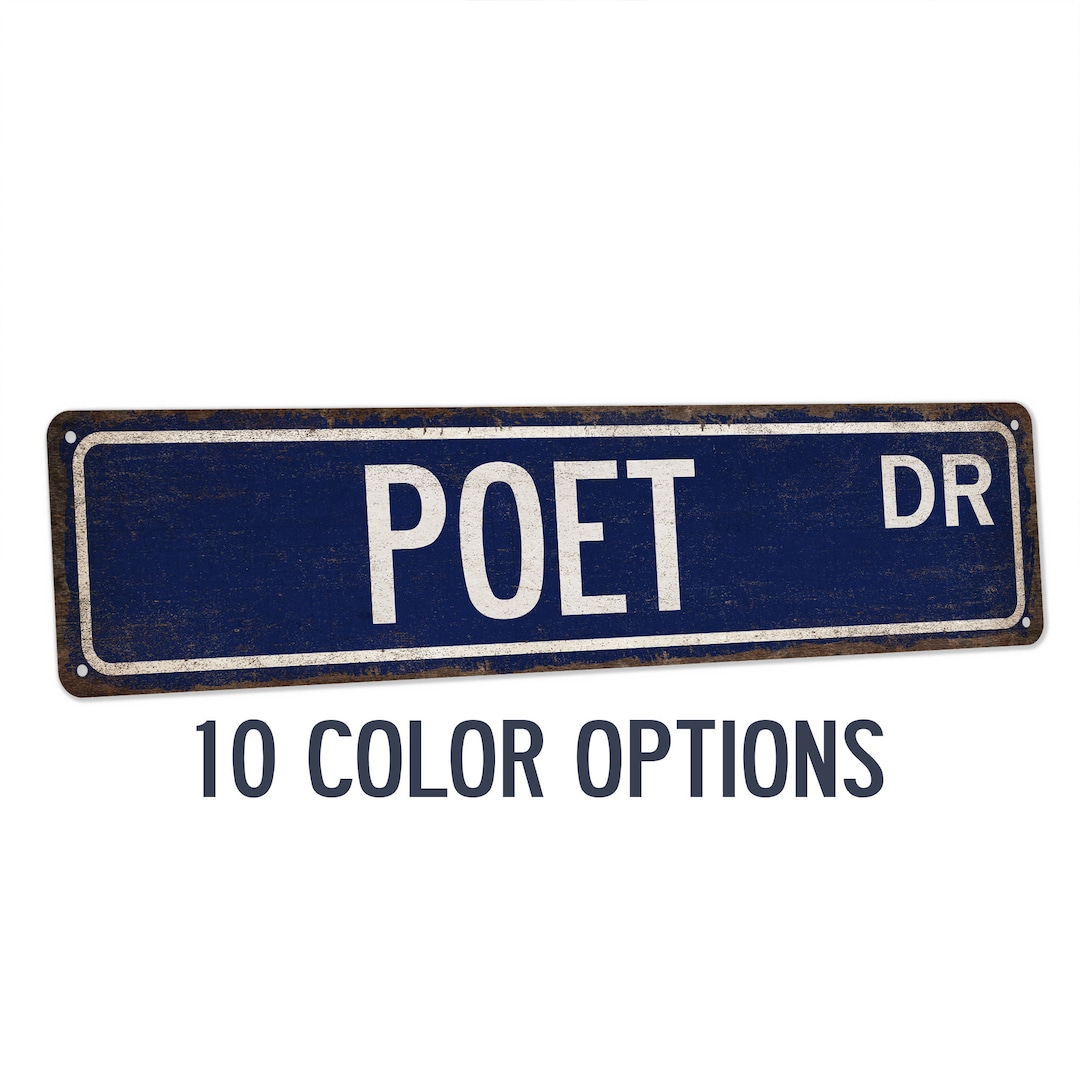 Poet Sign, Poetry Street Sign, Gift for Writer, Literature Sign ...