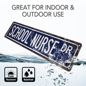 School Nurse Street Sign, Gift for School Nurse, Nurse's Office Decor ...