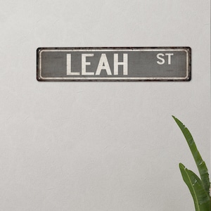 Leah Sign, Leah Gift, Girls Room Decor, Custom Street Sign, Signs for ...