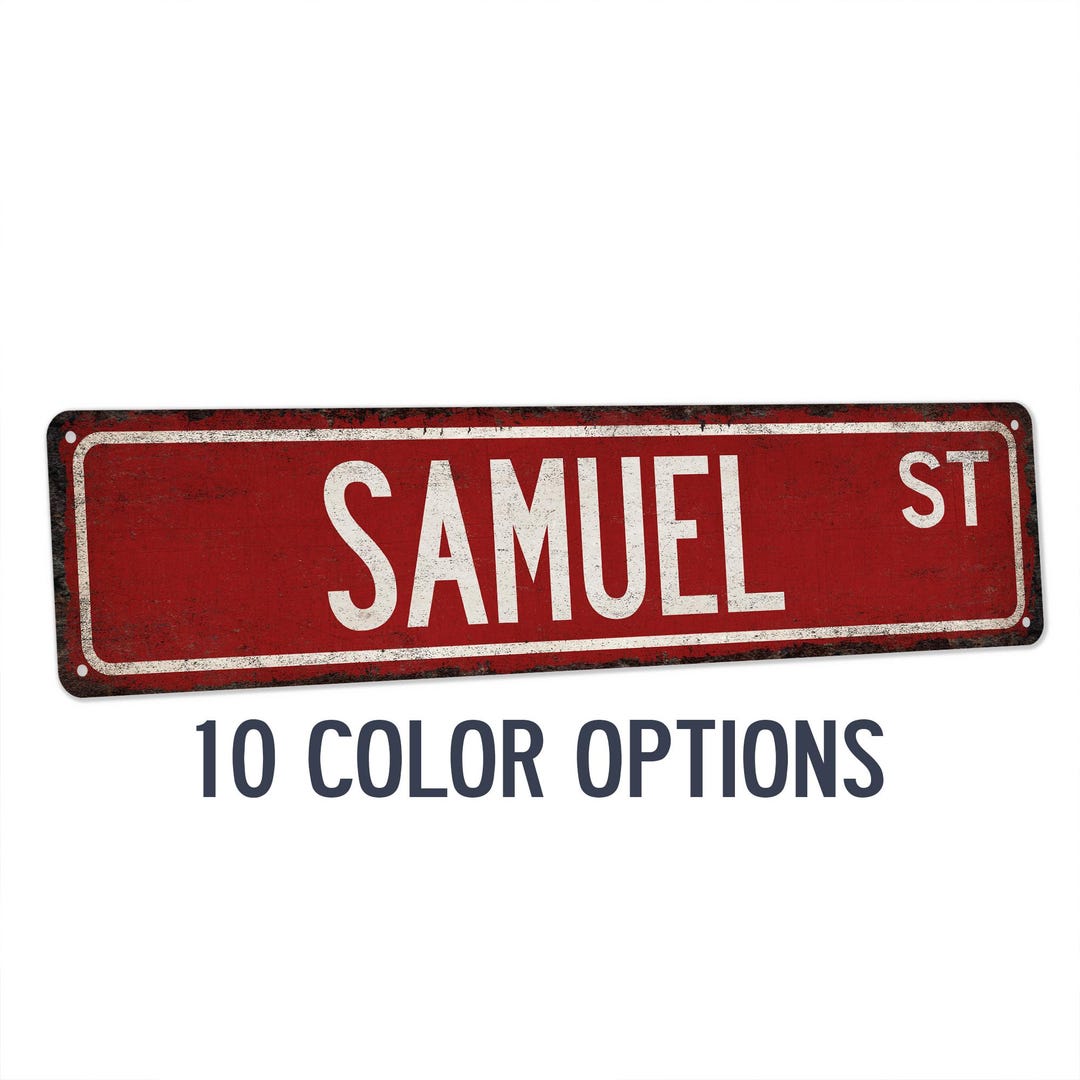 Samuel Sign, Name Signs, Kids Room Sign, Custom Street Sign, Boys Gifts ...