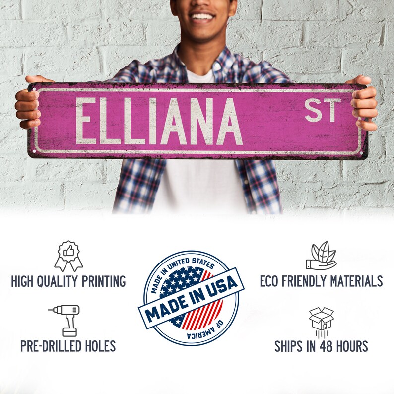Elliana Sign, Elliana Gift, Girls Room Decor, Custom Street Sign, Signs ...