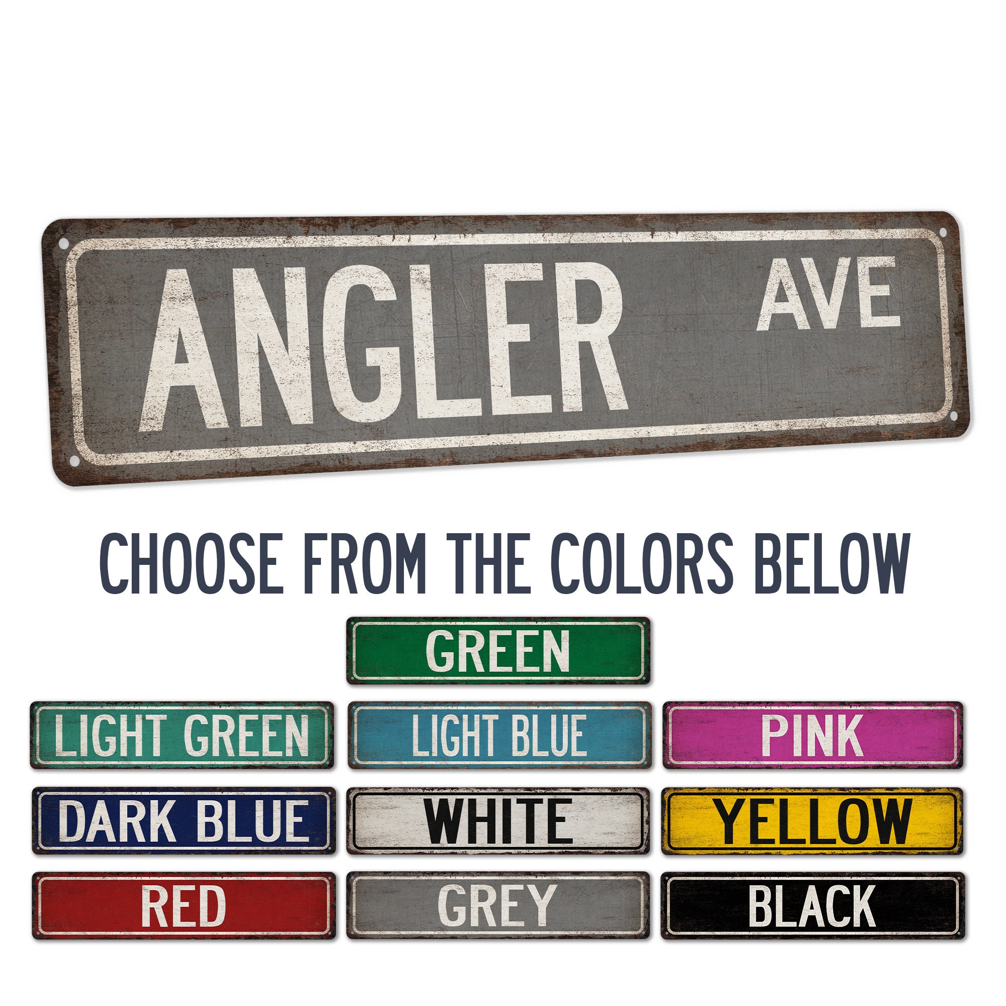 Angler Street Sign, Angler Gift, Fishing Decor, Fisherman Gift, Fishing ...