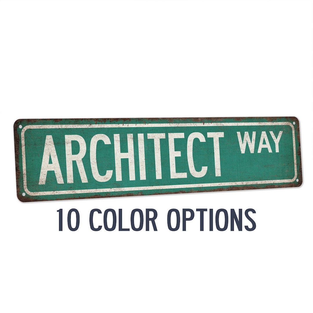 Architect Sign, Architecture Street Sign, Construction Decor, Building ...