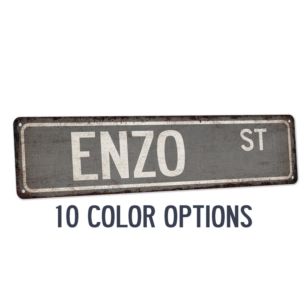 Enzo Sign, Kids Room Sign, Custom Name Sign, Boy Gifts, Street Signs ...