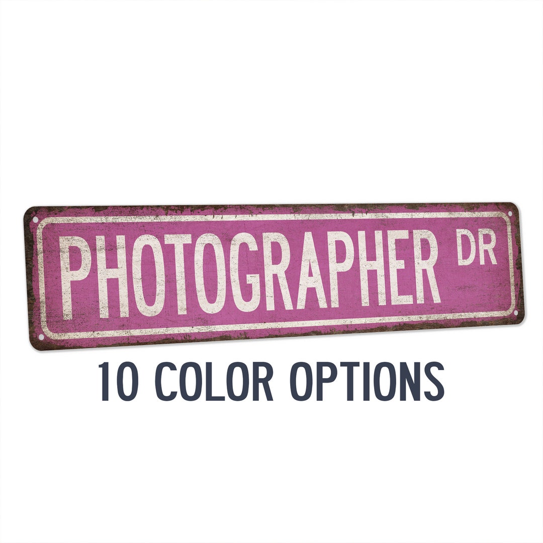 Photographer Street Sign, Photography Studio Decor - Etsy