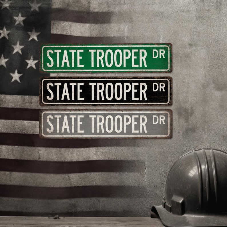 State Trooper Sign, Police Street Sign, Police Office Decor, Retirement ...