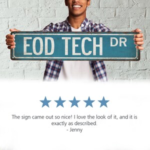 EOD Tech, Explosive Ordnance Disposal Street Sign, Military Decor ...