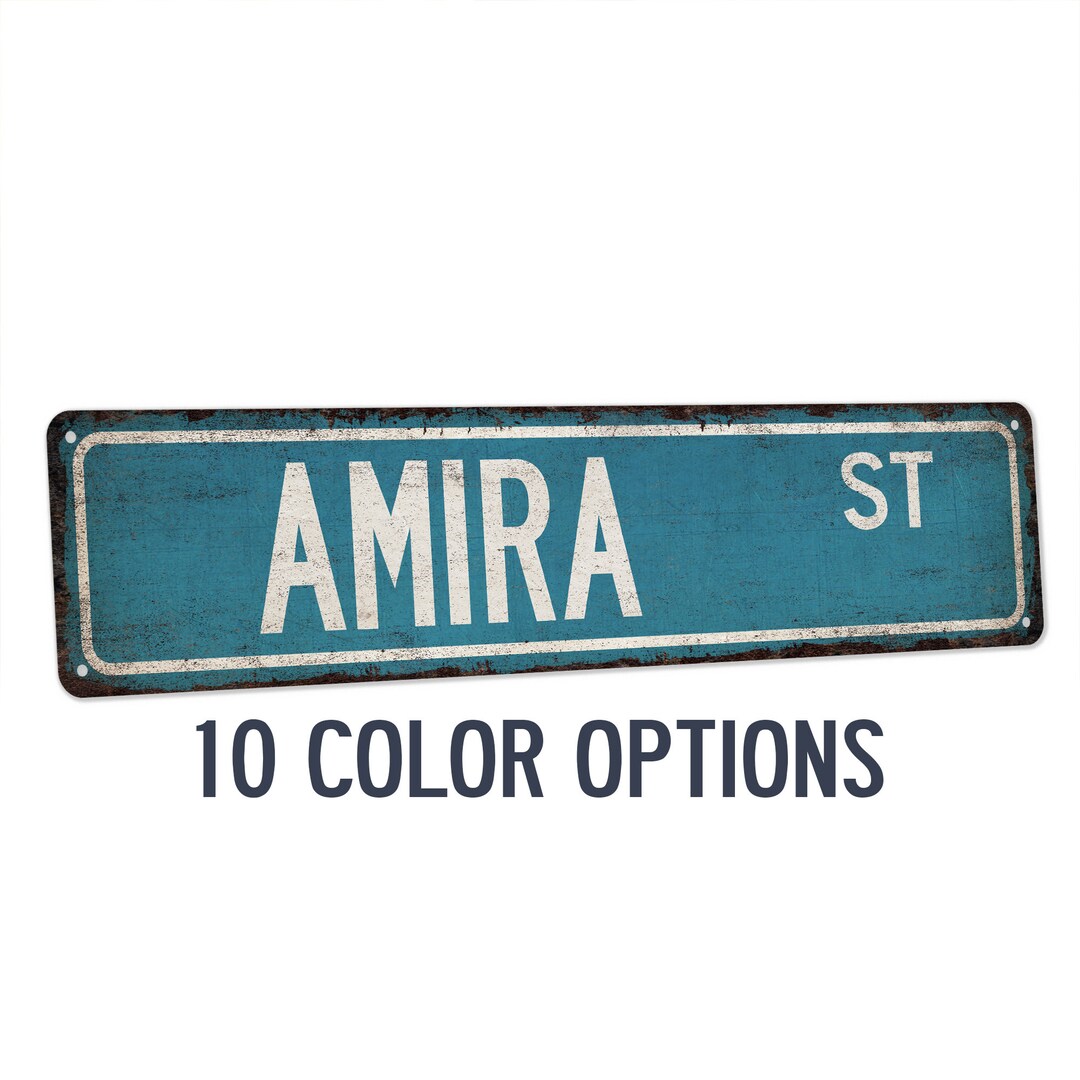 Amira Sign, Amira Gift, Girls Room Decor, Custom Street Sign, Signs for ...