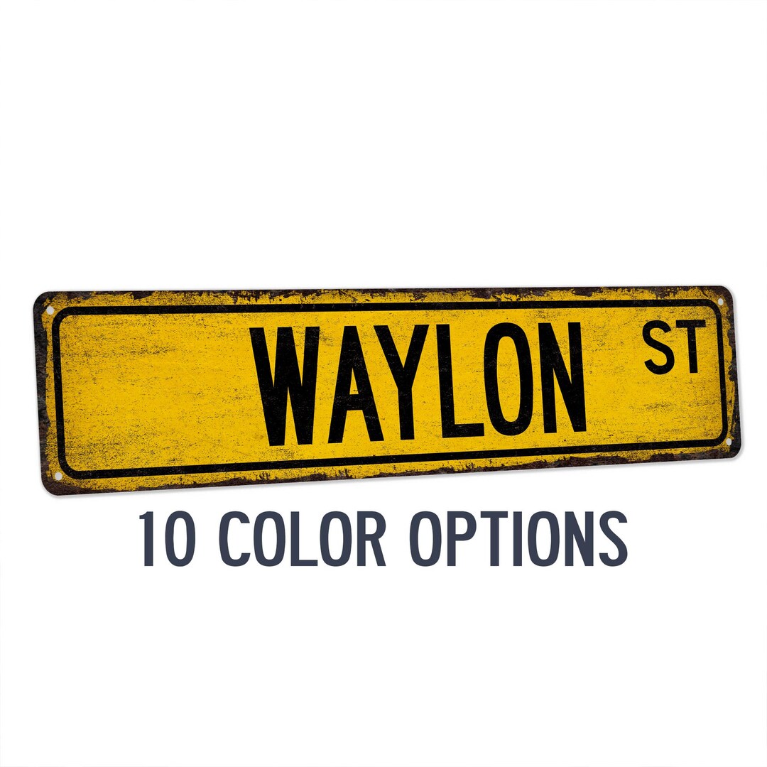 Waylon Sign, Kids Room Sign, Name Signs, Custom Street Sign, Boy Gifts ...