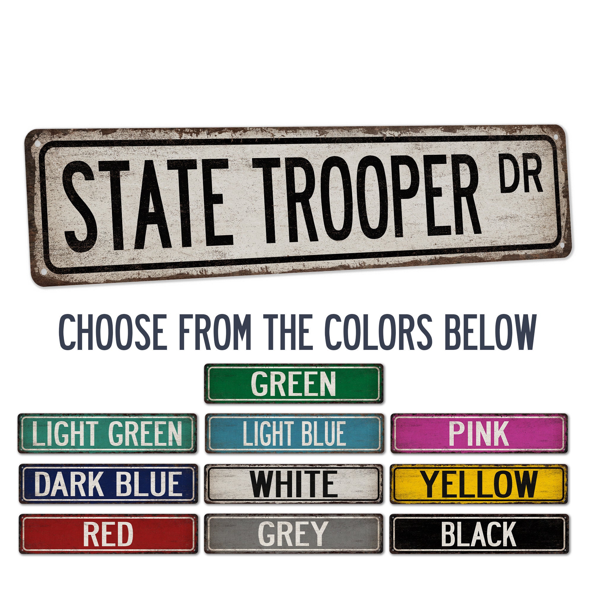 State Trooper Sign, Police Street Sign, Police Office Decor, Retirement ...