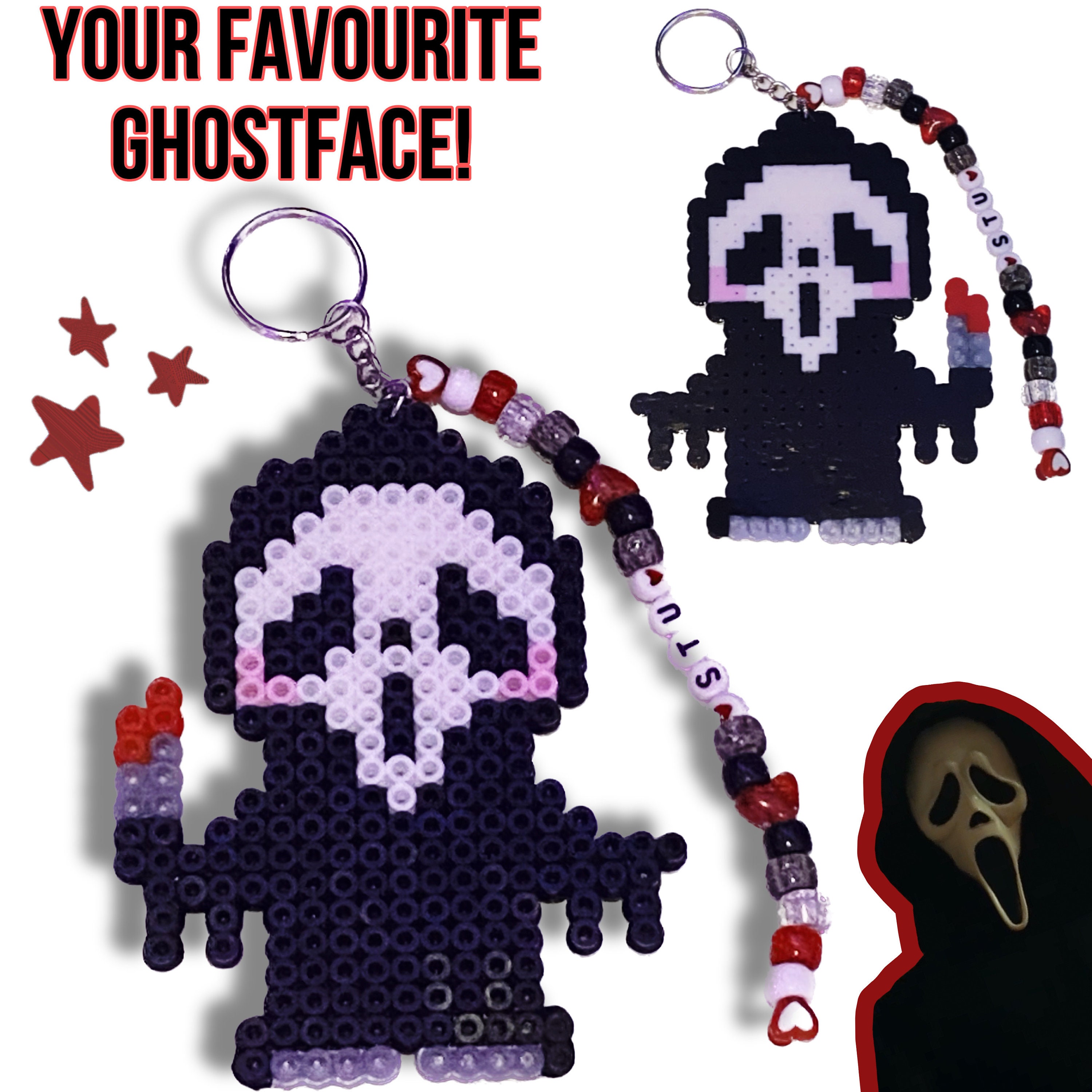 Cute Scream Chibi Ghostface Charm Stu Macher Pictured Custom and ...