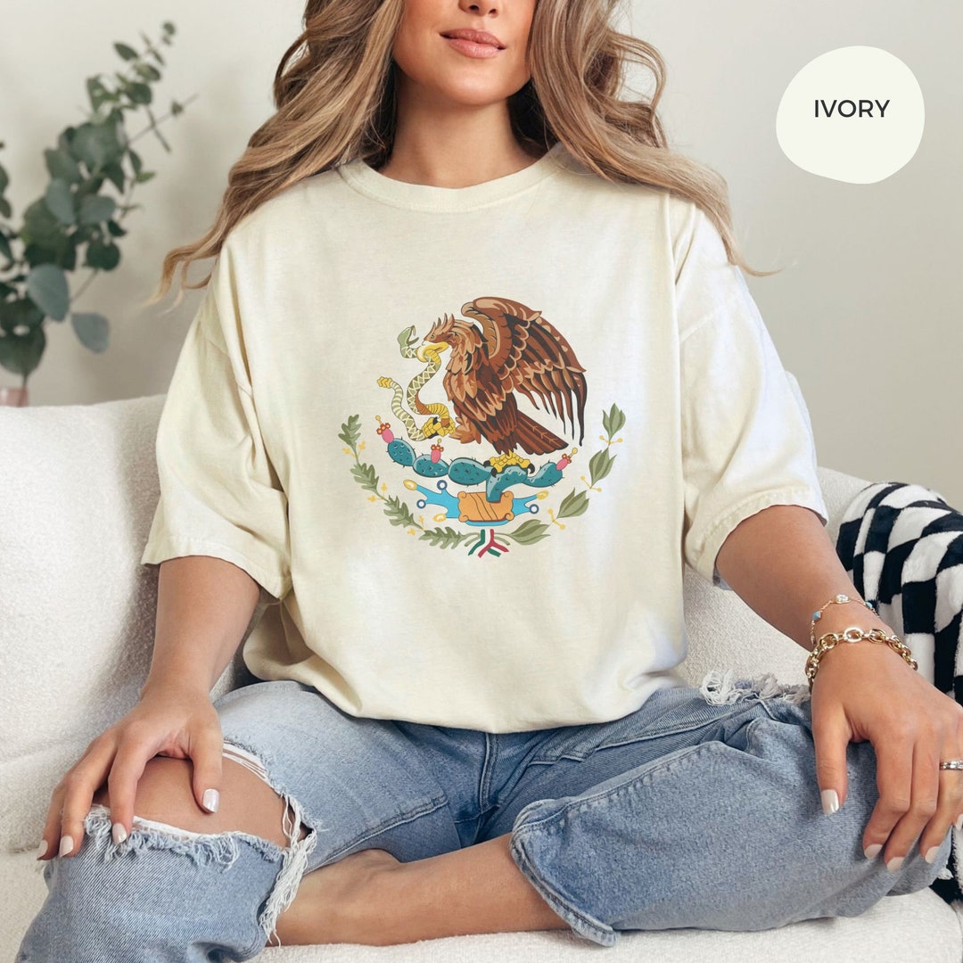 Mexican T-shirt, Mexico Pride T Shirt, Mexican Coat of Arms,eagle Top, Mexican Seal Emblem ...