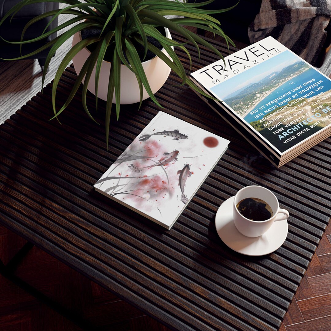 Japanese Fish Diary, Japanese Art Notebook, Notepad, 128-page Notebook ...