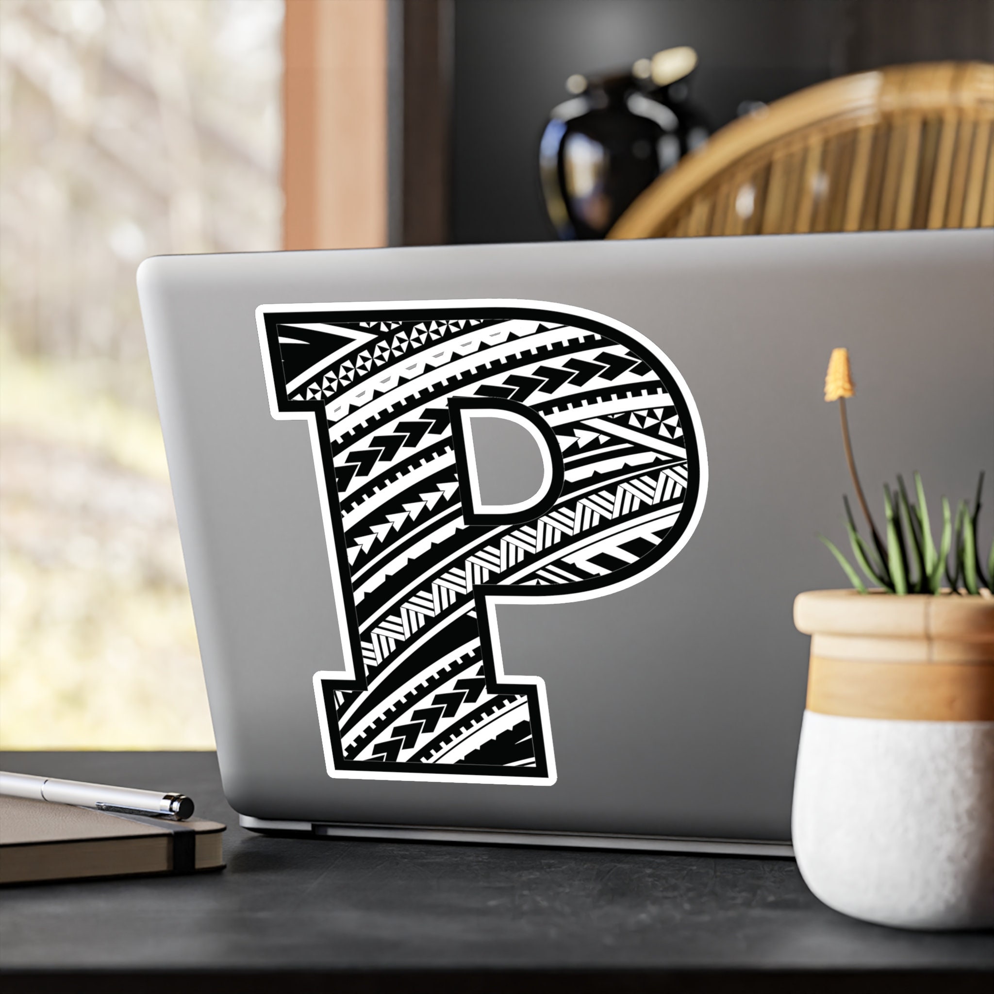 Polynesian Tribal Letter P Kiss-cut Vinyl Decals, Tropical Polynesian ...