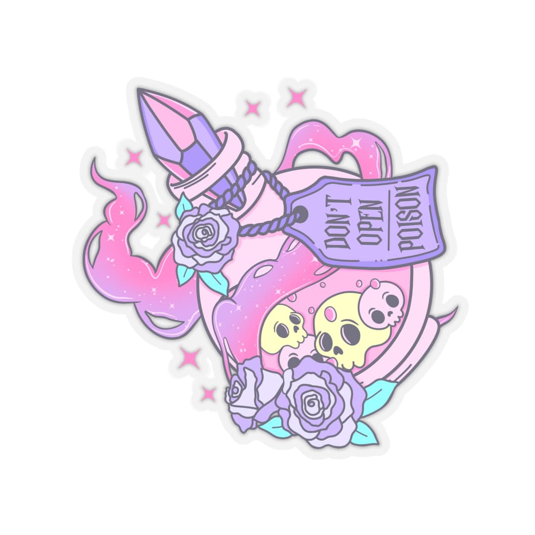 Don't Open Poison Pastel Kiss-cut Stickerskiss Cut - Etsy