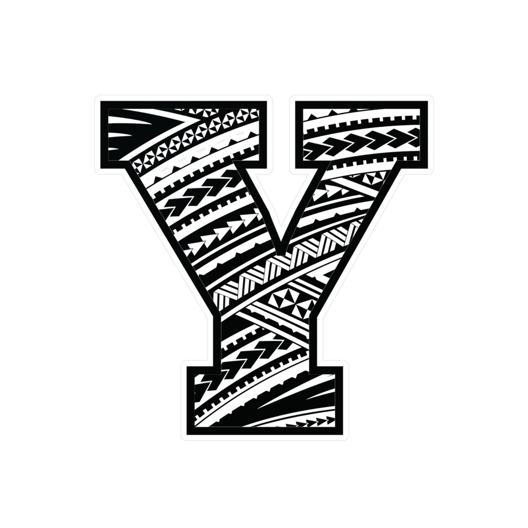 Polynesian Tribal Letter Y Kiss-cut Vinyl Decals, Tropical Polynesian ...