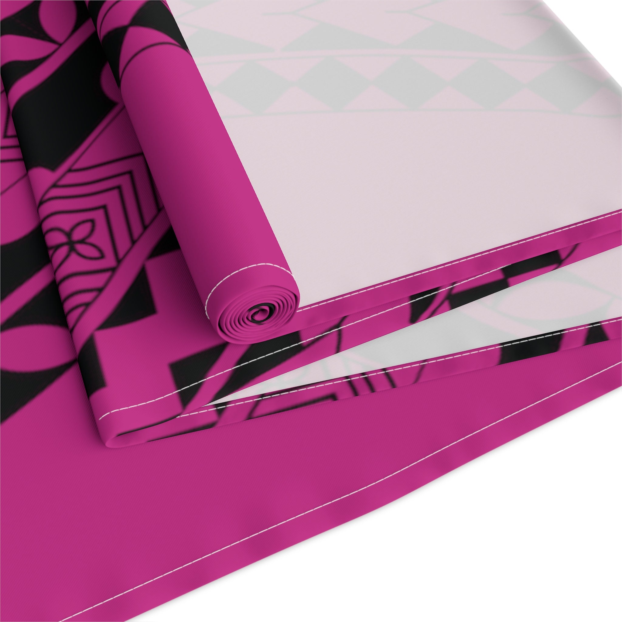 Polynesian Tribal Curves in Black & Pink Table Runner, Polynesian Table ...