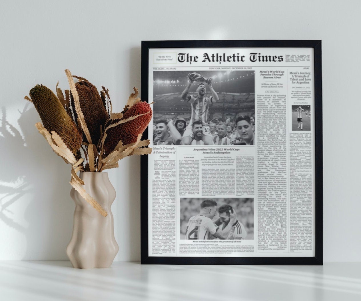 Messi Newspaper Poster Digital File, Sports Soccer Poster, Gift, Messi ...